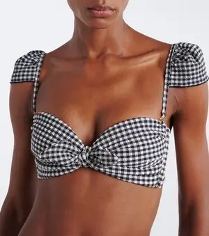 MONTCE Cabana Gingham Seersucker Bikini Top - Black