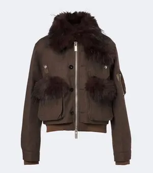 Sacai Wool Blouson Jacket - Brown