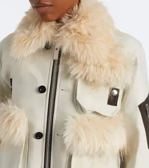 Sacai Wool Blouson Jacket With Detachable Collar - White