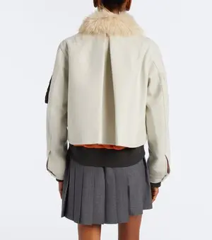 Sacai Wool Blouson Jacket With Detachable Collar - White
