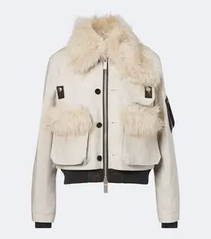 Sacai Wool Blouson Jacket - White