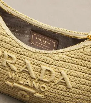 Prada Re-edition 2005 Mini Raffia-effect Shoulder Bag