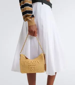 Prada Re-edition 2005 Mini Raffia-effect Shoulder Bag