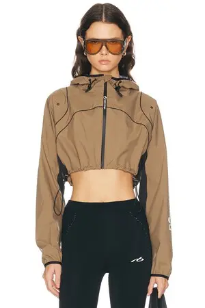 Balenciaga Cropped Zip-up Athletic Jacket - Camel