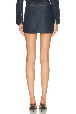 FRAME The Denim Utility Skirt In Blue