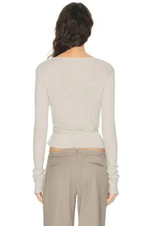 ST. AGNI Baby Wool Wrap Top - Soft Ash