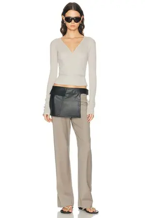 ST. AGNI Baby Wool Wrap Top - Soft Ash