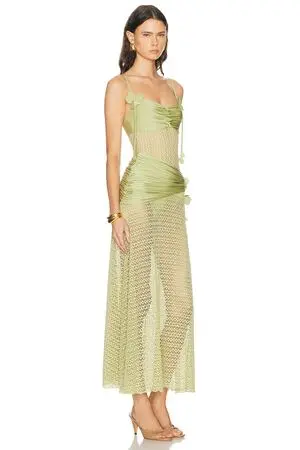PatBO Flower Applique Beach Dress - Green