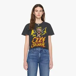MadeWorn Ozzy Osbourne Cropped Coal T-shirt - Black