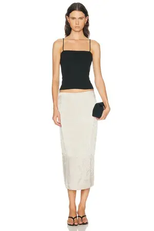 ST. AGNI Organic Cotton Square Neck Cami Top In Black