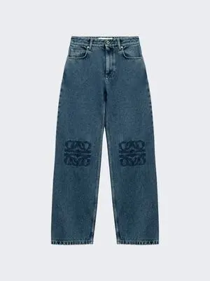Loewe Anagram Baggy Jeans - Blue