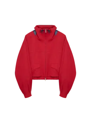 LOEWE Loewe Cotton And Silk High Neck Zip Up Jacket With Double L Embroidery