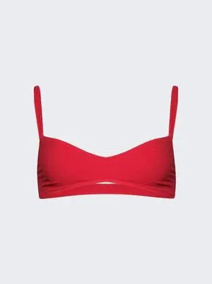 Bond Eye Mae Crop Bikini Top Chilli Terry - Red