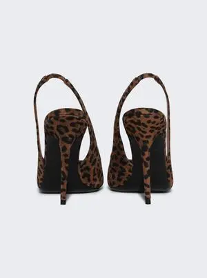 Amina Muaddi Printed Suede Slingback Pumps