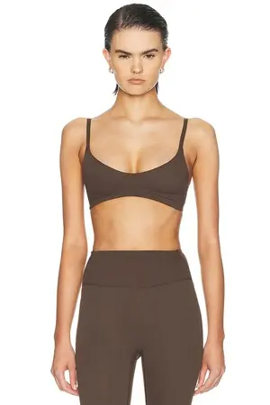 NIKESKIMS Matte Micro Scoop Bra In Chocolate - Dark Sepia