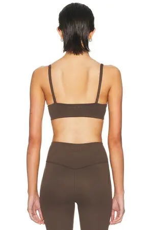 NIKESKIMS Matte Micro Scoop Bra In Chocolate - Dark Sepia