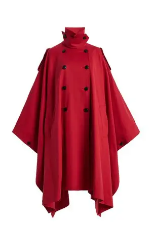 RÓHE Cotton Cape Trench Coat - Red