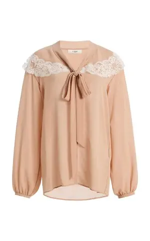 Chloé Bow Silk Top