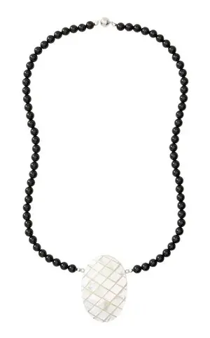 JULIETTA Rhodium-plated Brass Mother-of-pearl And Onyx Necklace - Multi