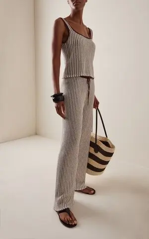 Onia Crochet Knit Square Neck Tank