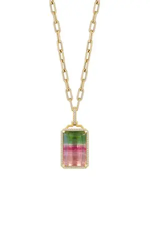 Goshwara Bi-color Tourmaline Emerald Cut Pendant - Multi