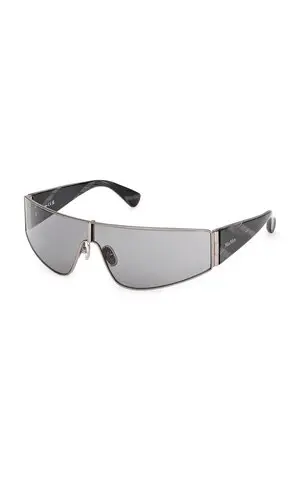 Max Mara Mask-frame Metal Sunglasses - Grey