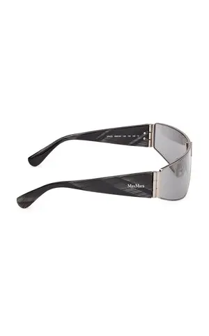 Max Mara Mask-frame Metal Sunglasses - Grey