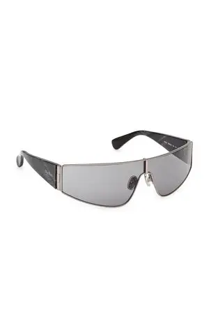 Max Mara Mask-frame Metal Sunglasses - Grey