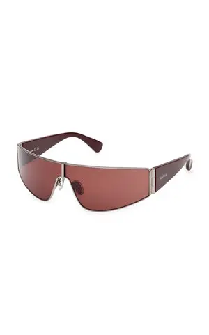 Max Mara Mask-frame Metal Sunglasses - Red