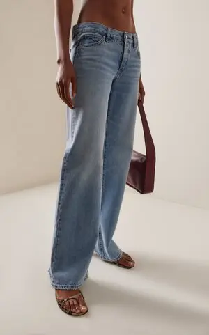 FRAME The Gray Rigid Mid-rise Wide-leg Jeans