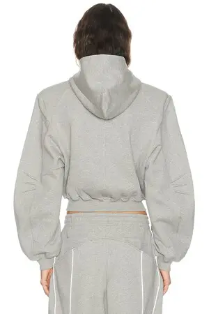 Attico Fleece Cropped Sweatshirt With Full Zip