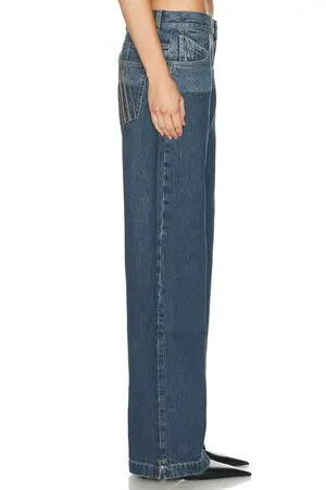 Attico Washed Straight Leg In Blue