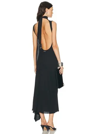 Attico Turtleneck Midi Dress - Black