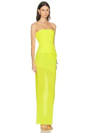 Alex Perry Strapless Tucked Column Dress