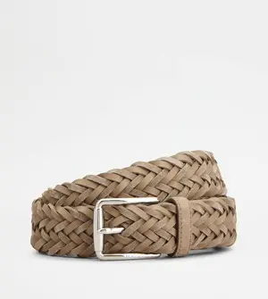 TOD'S Belt In Suede And Smooth Leather - Beige