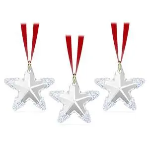 SWAROVSKI Exclusive Winter Star Ornament Set Of 3 - White
