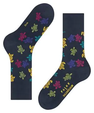 Falke X Vilebrequin Turtle Motif Crew Socks