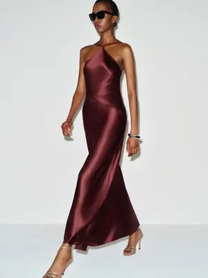 REFORMATION Emilee Silk Dress - Red