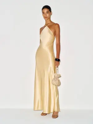 REFORMATION Emilee Silk Dress - Yellow