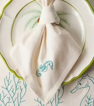 LES-OTTOMANS Set Of 6 Linen Napkins