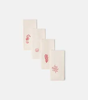 LES-OTTOMANS Linen Napkins - Red