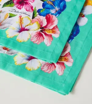 Dolce & Gabbana Set Of 2 Floral Linen Napkins - Multicoloured