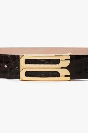 Victoria Beckham Dorian Frame Belt Jumbo Croc