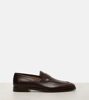 Loro Piana Sergio Leather Penny Loafers