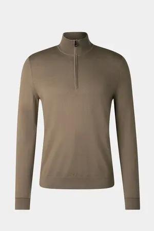 Bogner Ouri Virgin Wool Zip-up Turtleneck - Hazel