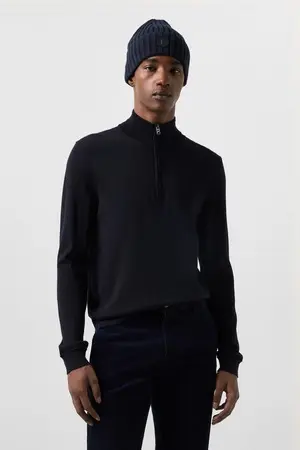 Bogner Ouri Virgin Wool Zip-up Turtleneck - Navy