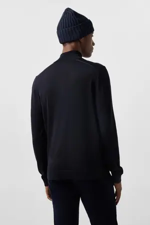 Bogner Ouri Virgin Wool Zip-up Turtleneck - Navy