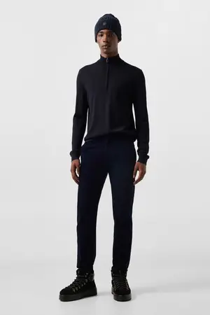 Bogner Ouri Virgin Wool Zip-up Turtleneck - Navy
