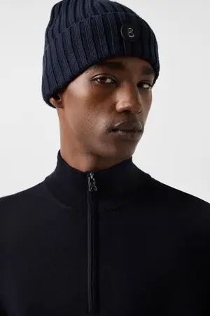 Bogner Ouri Virgin Wool Zip-up Turtleneck - Navy