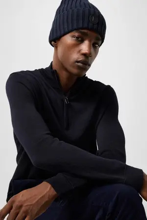 Bogner Ouri Virgin Wool Zip-up Turtleneck - Navy